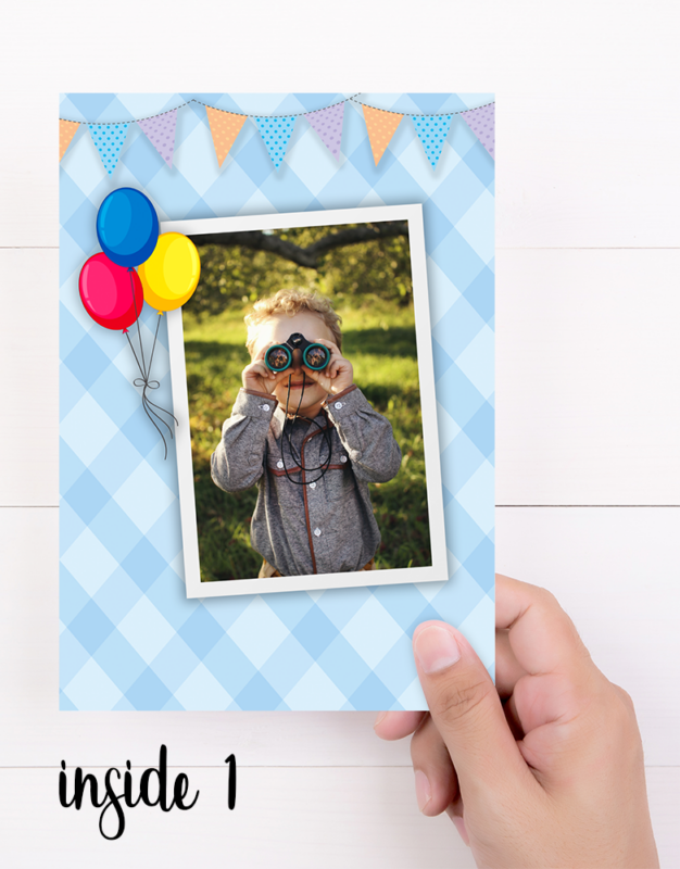Blue Balloon Birthday Card - Optima