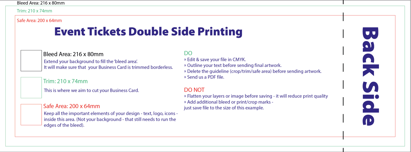 Event Tickets Double Side – Upload your own Design - Optima